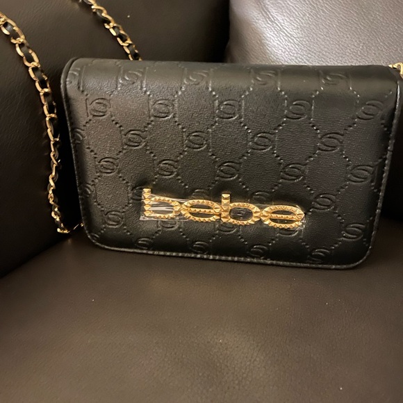 bebe | Bags | Brand New Bebe Black Crossbody Bag With Gold Accents ...